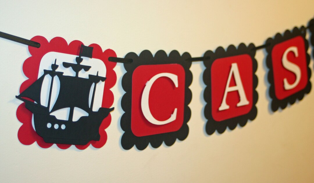 Pirate Name Banner, Pirate Banner, Pirate Birthday, Pirate Party ...