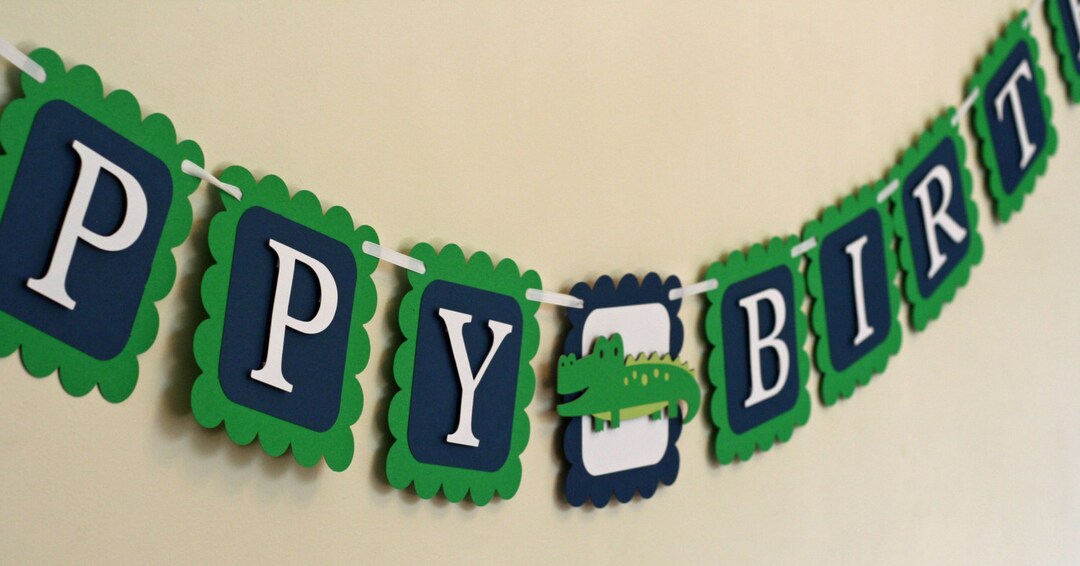 Alligator Banner, Alligator Happy Birthday Banner, Alligator Birthday ...