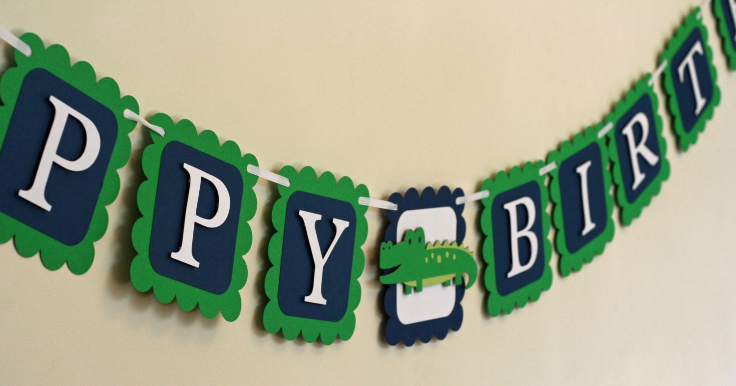 Alligator Banner Alligator Happy Birthday Banner Alligator - Etsy