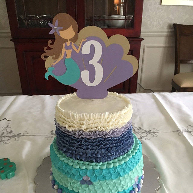 Mermaid Cake Topper Mermaid Smash Cake Topper Aqua & - Etsy