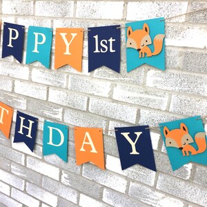 Woodland Birthday Banner, Fox Banner, Woodland Birthday Decorations ...