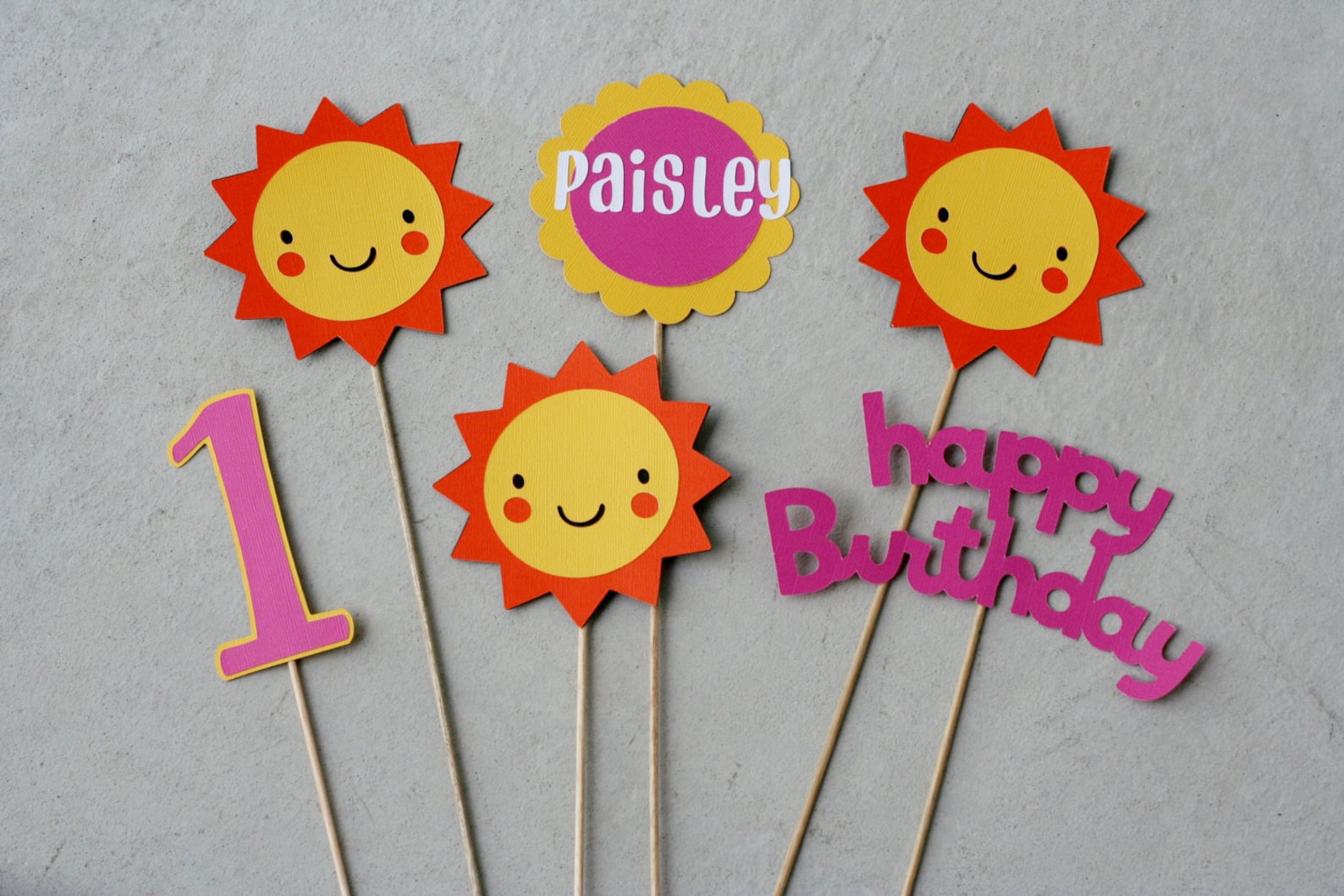 6pc Sunshine Centerpiece Pick Set Sunshine Party You Are My - Etsy