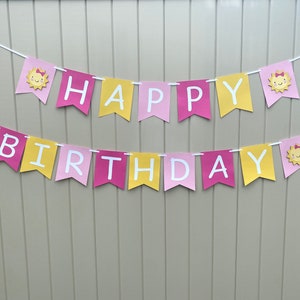 Sunshine Banner, Happy Birthday Banner, Pink and Yellow Sunshine Party ...