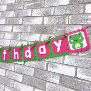 Girl Frog Banner, Frog Birthday Banner, Frog Happy Birthday Banner ...