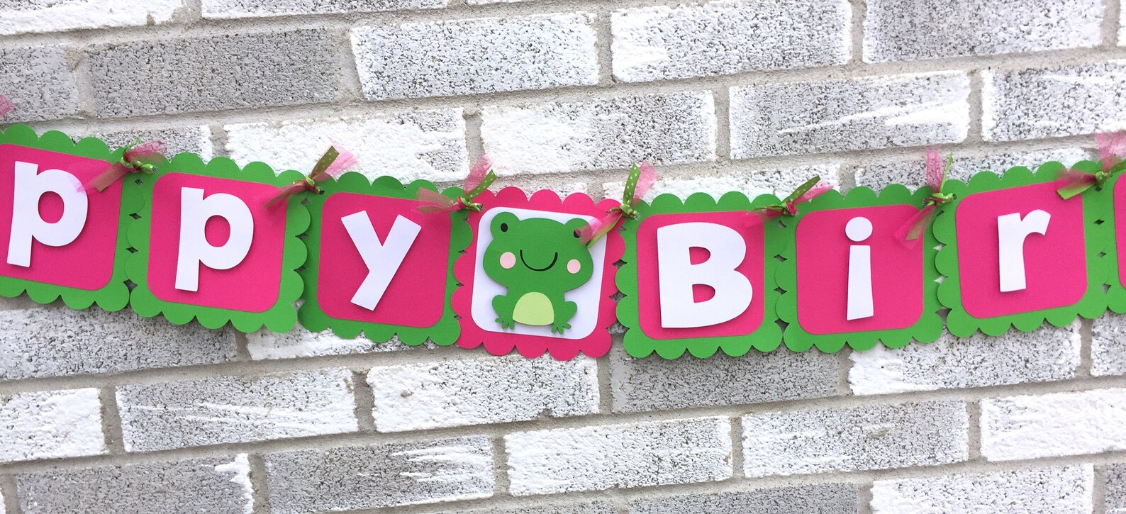 Girl Frog Banner, Frog Birthday Banner, Frog Happy Birthday Banner ...
