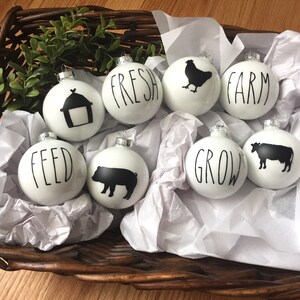 Rae Dunn Inspired Ornaments, Farm Themed Ornaments, Farmhouse Style ...