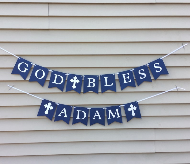 BAPTISM Banner First Communion Banner God Bless Banner - Etsy