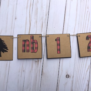 Lumberjack Photo Banner, Monthly Photo Banner, Buffalo Plaid Banner ...