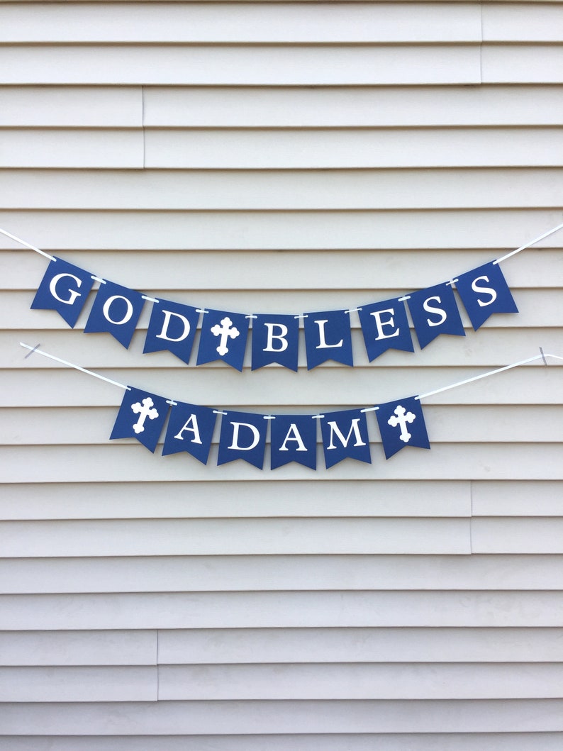 BAPTISM Banner First Communion Banner God Bless Banner - Etsy