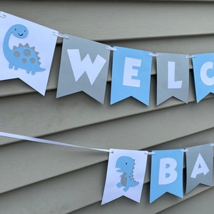 Welcome Baby Dinosaur Banner Dinosaur Party Decorations - Etsy