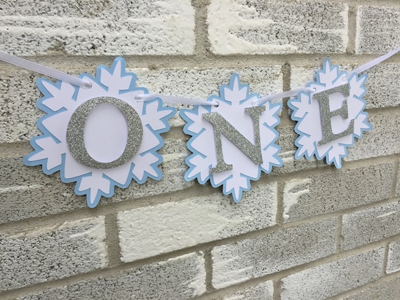 Blue Snowflake ONE Banner, Winter ONEderland Banner, First Birthday ...