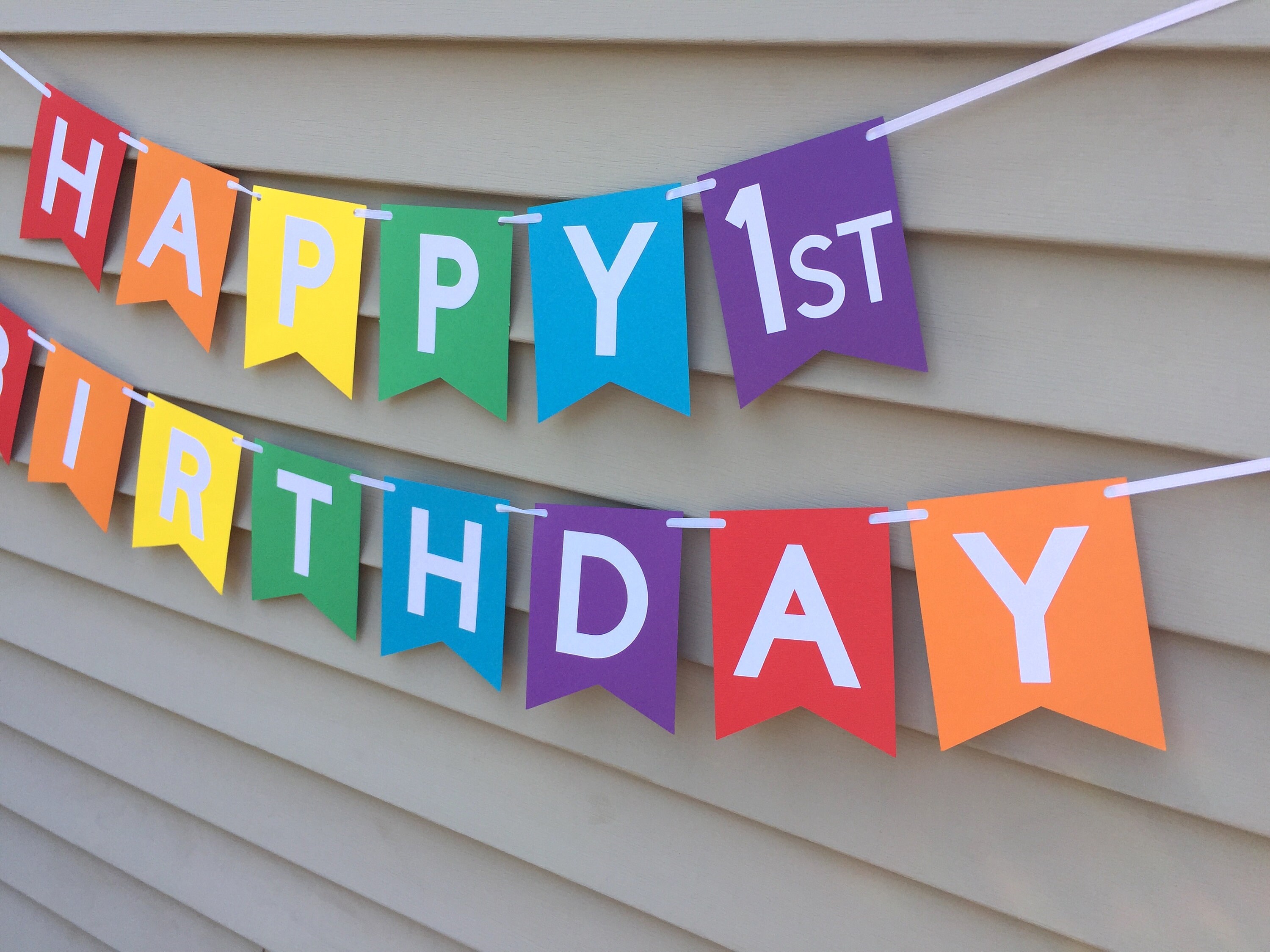 Rainbow Birthday Banner, Rainbow Happy Birthday Banner, Rainbow ...