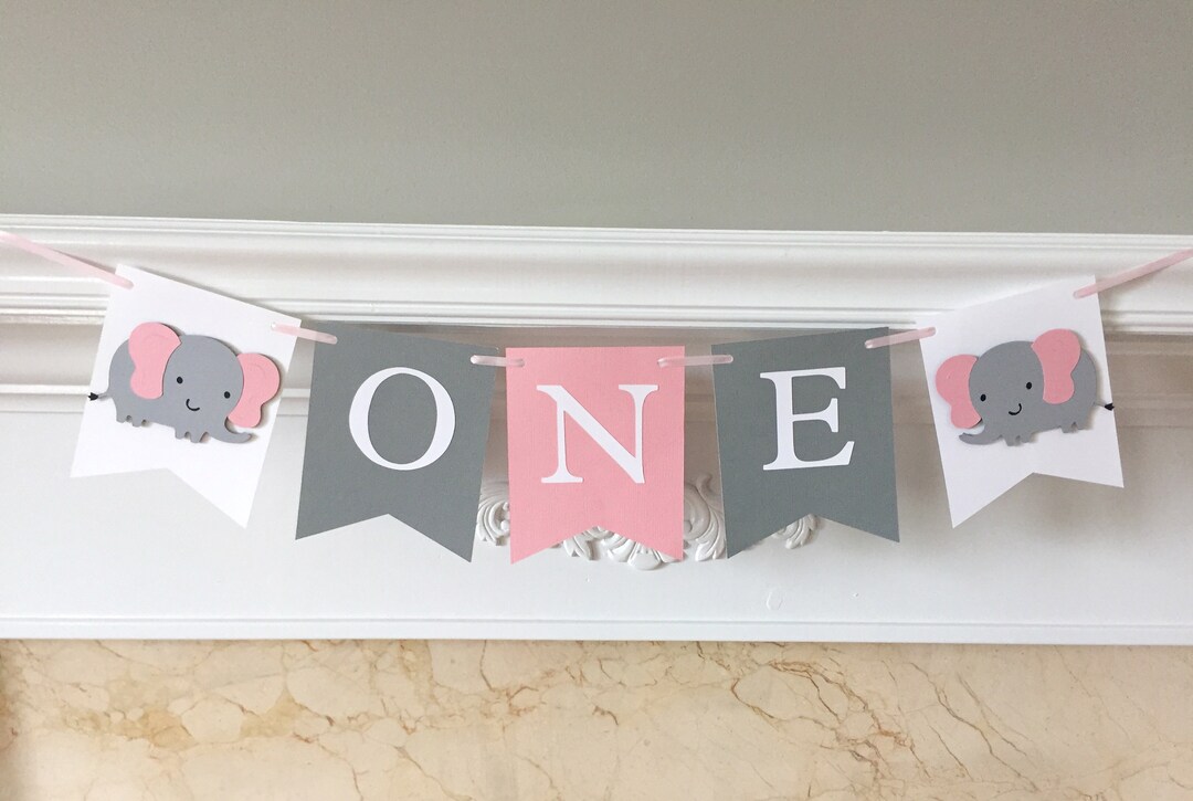 Elephant High Chair Banner, Elephant Banner, Elephant First Birthday ...