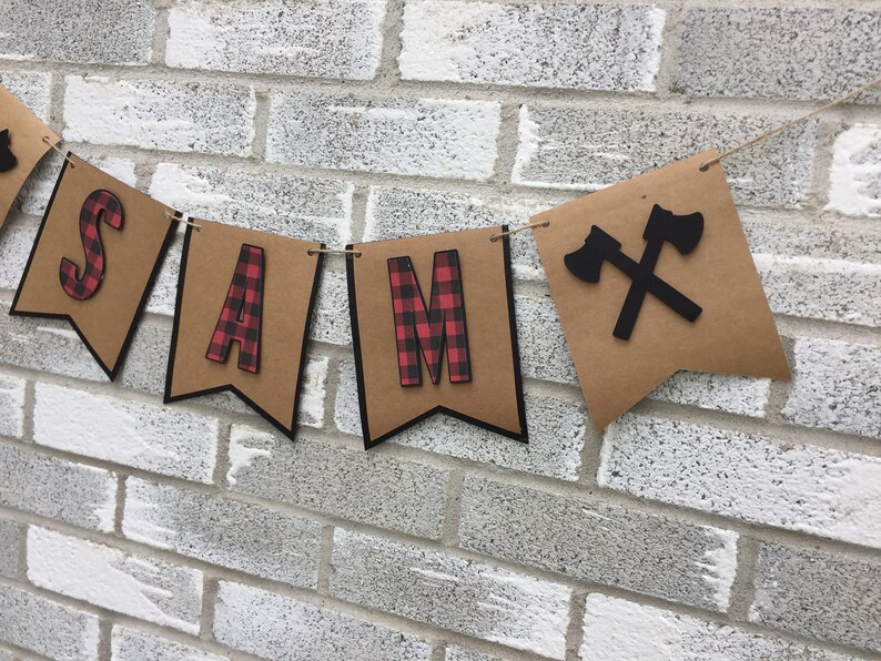 Lumberjack Banner Name Banner Buffalo Plaid Banner Rustic | Etsy