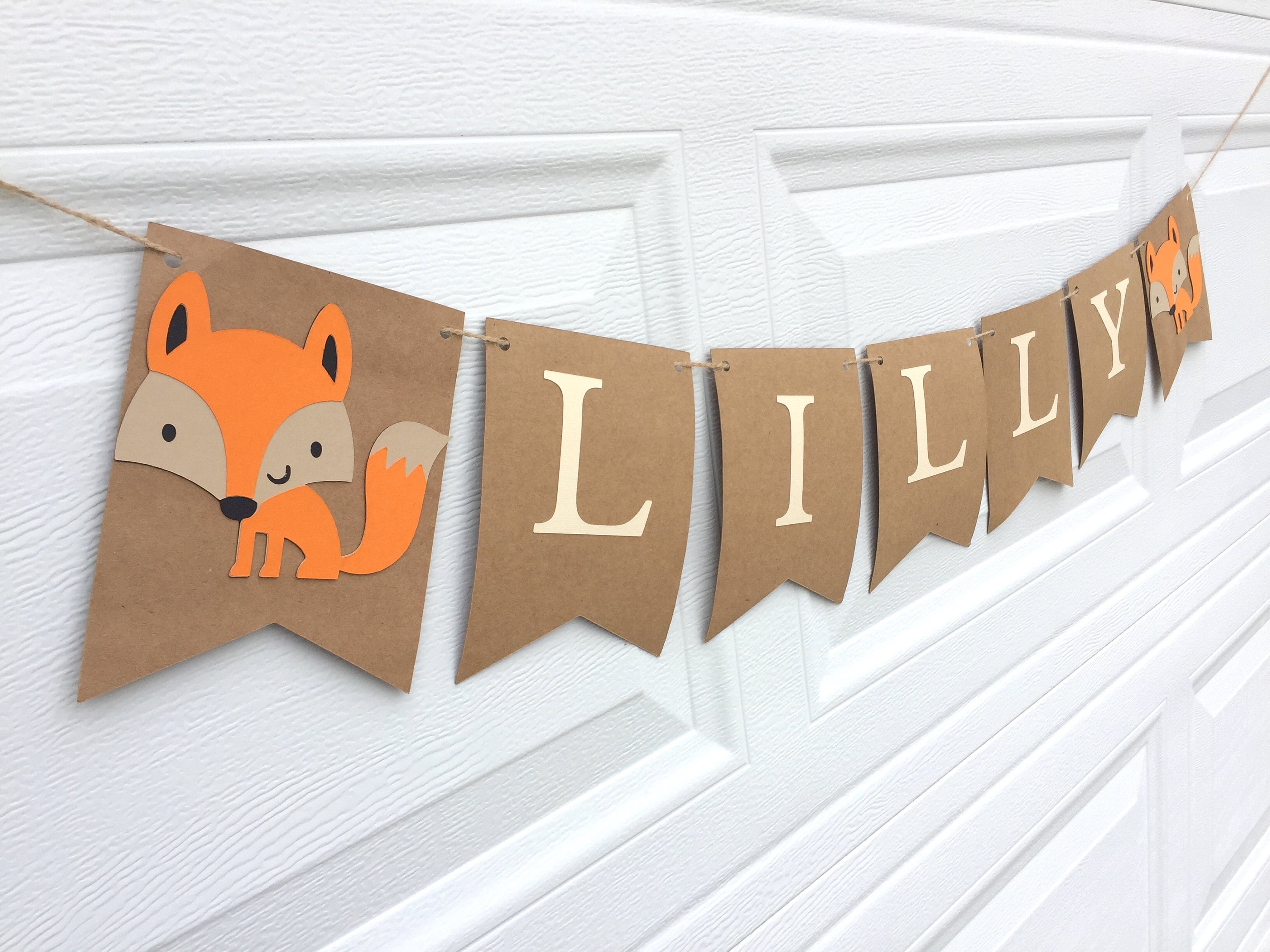 Woodland Name Banner Fox Banner Woodland Birthday | Etsy