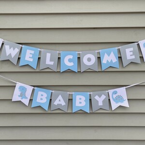 Welcome Baby Dinosaur Banner Dinosaur Party Decorations - Etsy