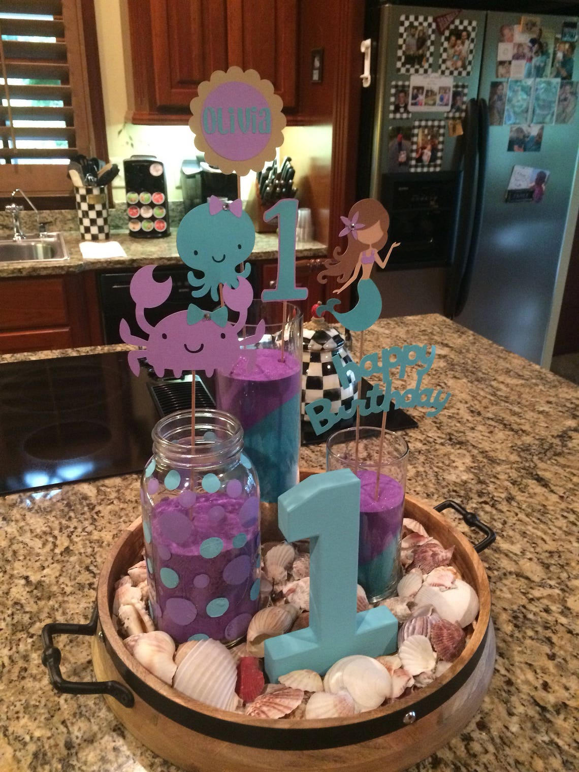 6 Piece Mermaid Centerpiece Set Mermaid Centerpiece Mermaid | Etsy