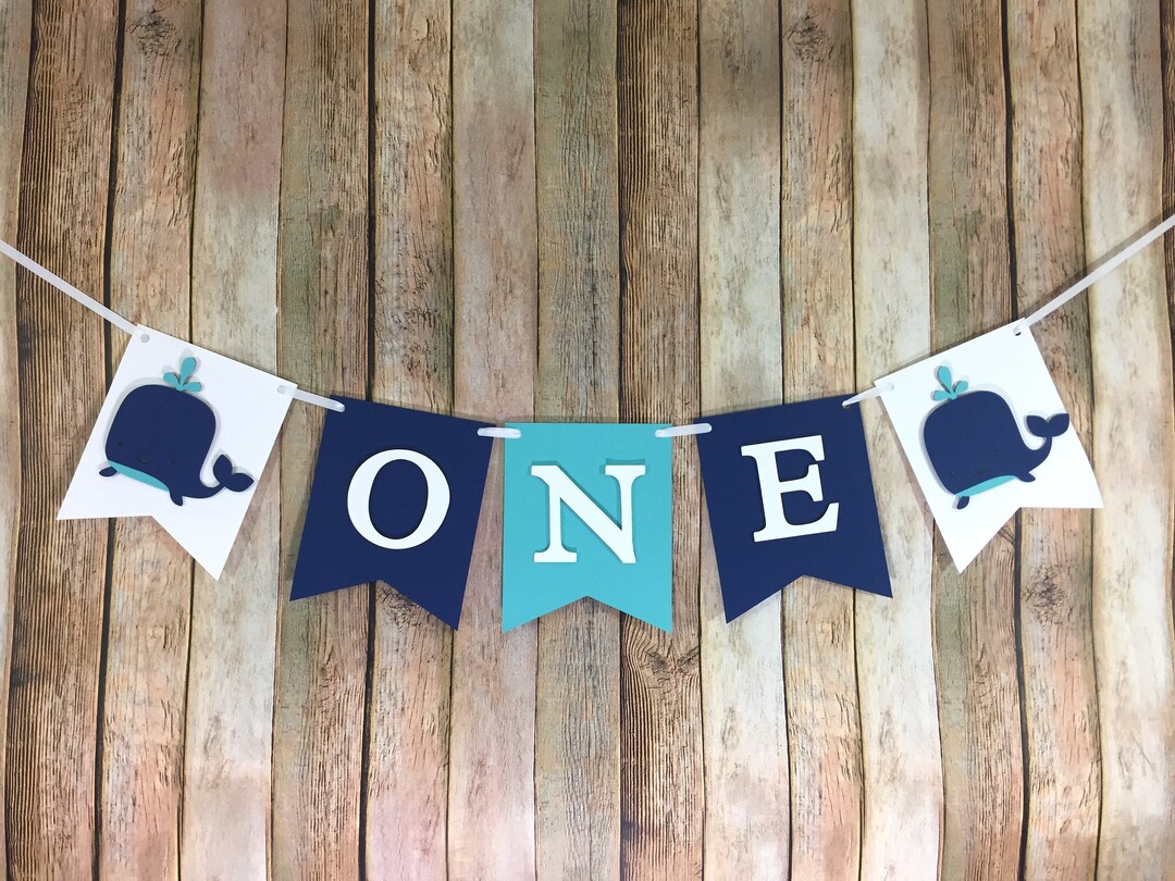 ONE Whale High Chair Banner, Whale Banner, Whale First Birthday, Under ...