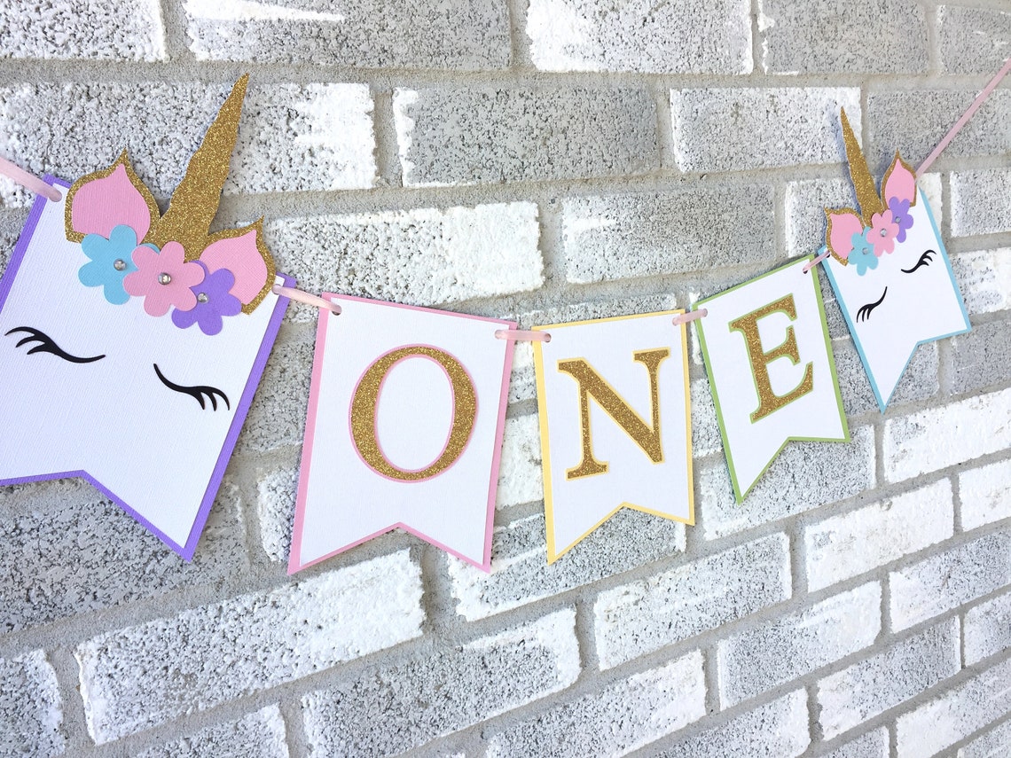 Unicorn Banner Unicorn ONE Banner Unicorn Highchair Banner | Etsy