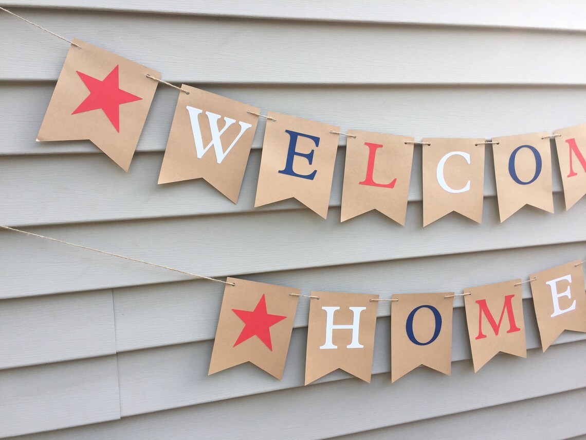 Welcome Home Banner, Red White and Blue Banner, Military Welcome Home ...