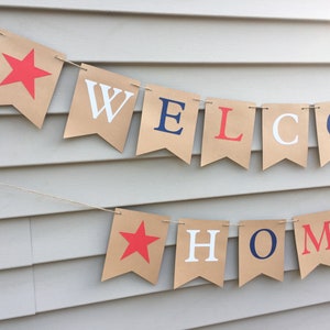 Welcome Home Banner, Red White and Blue Banner, Military Welcome Home ...
