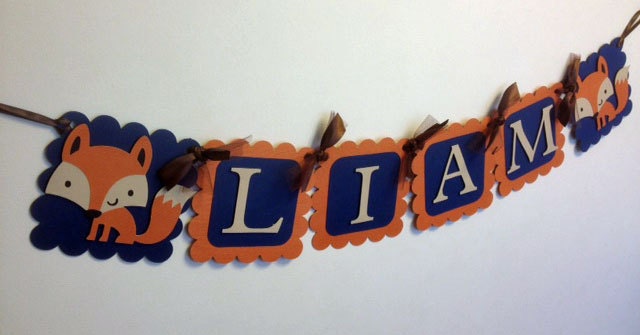 Fox Name Banner Woodland Name Banner Woodland Friends | Etsy
