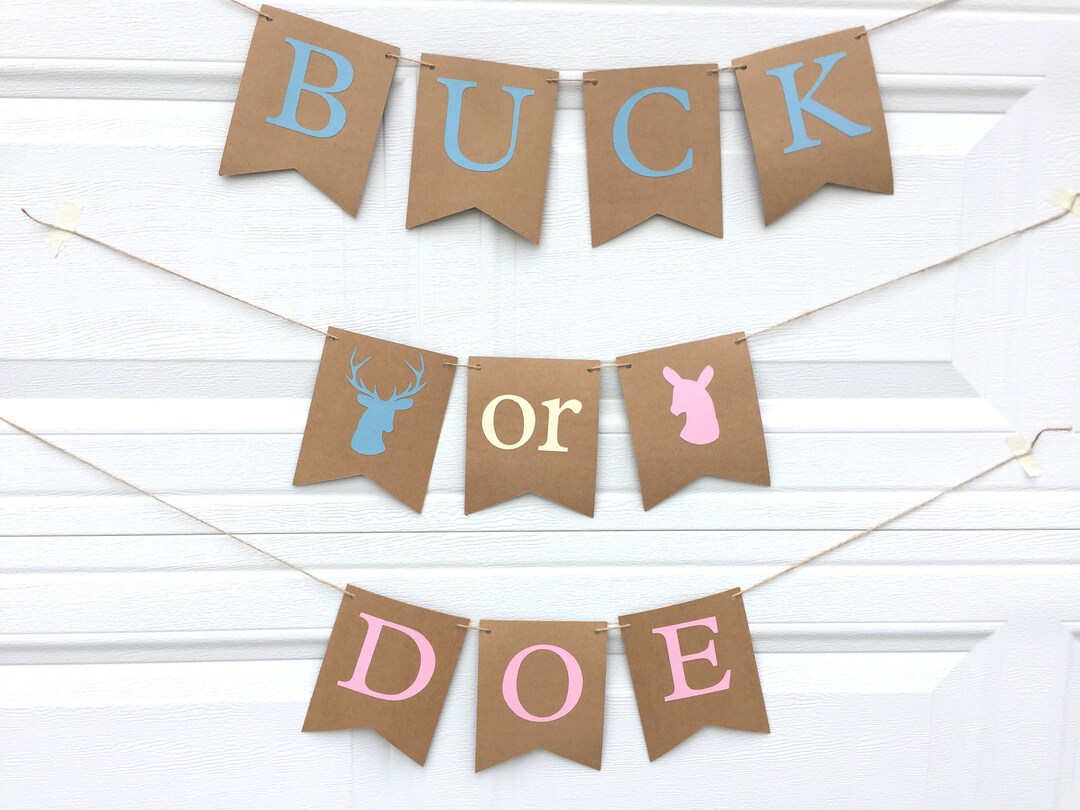 Buck or Doe Banner, Buck or Doe Gender Reveal, Gender Reveal Banner ...