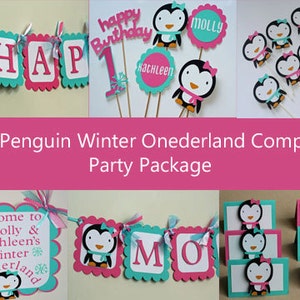 Penguin Complete Birthday Party Package, Girl Penguin Birthday, Winter ...