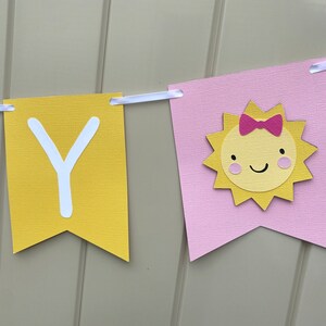 Sunshine Banner, Happy Birthday Banner, Pink and Yellow Sunshine Party ...