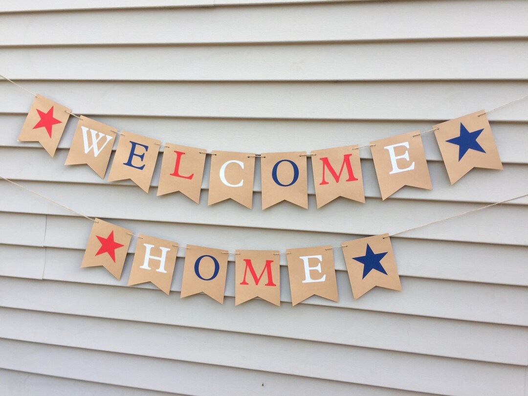 Welcome Home Banner, Red White and Blue Banner, Military Welcome Home ...