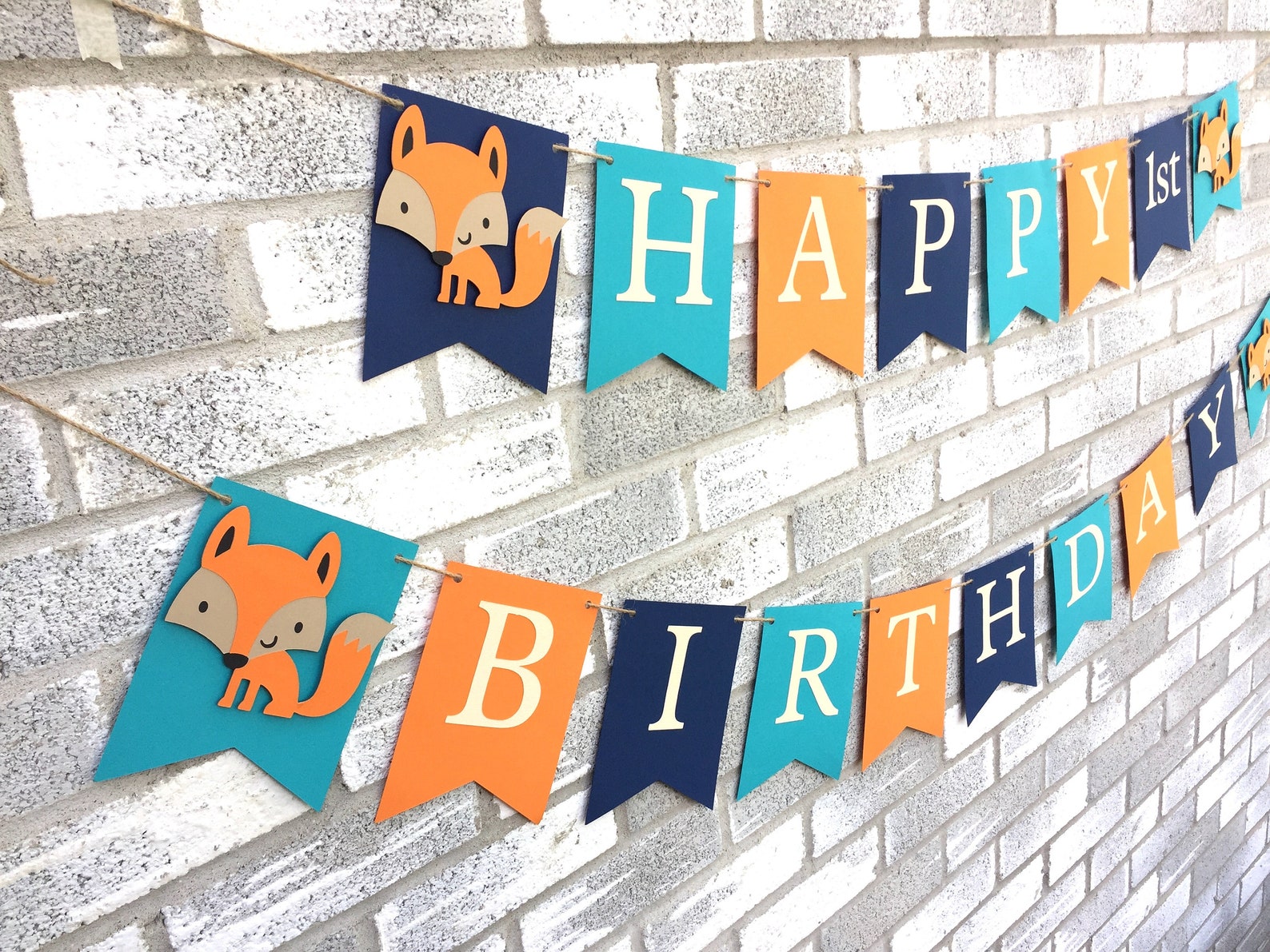 Woodland Birthday Banner Fox Banner Woodland Birthday - Etsy