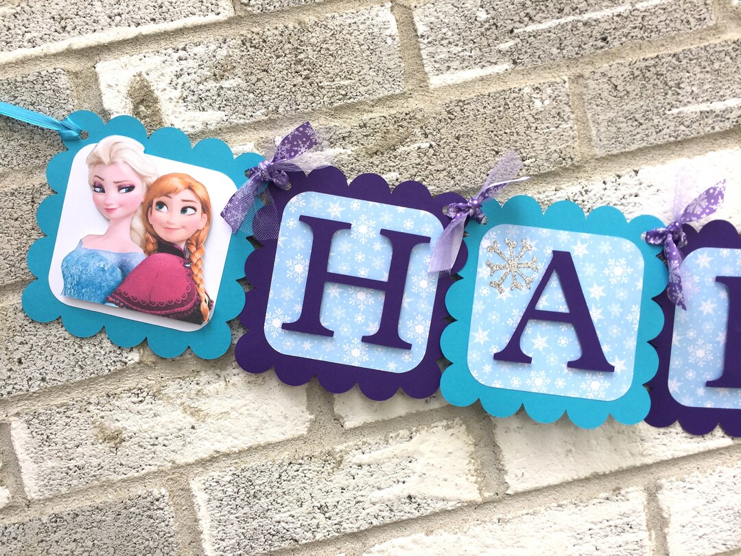 FROZEN Birthday Banner, Frozen Banner, Frozen Happy Birthday Banner ...