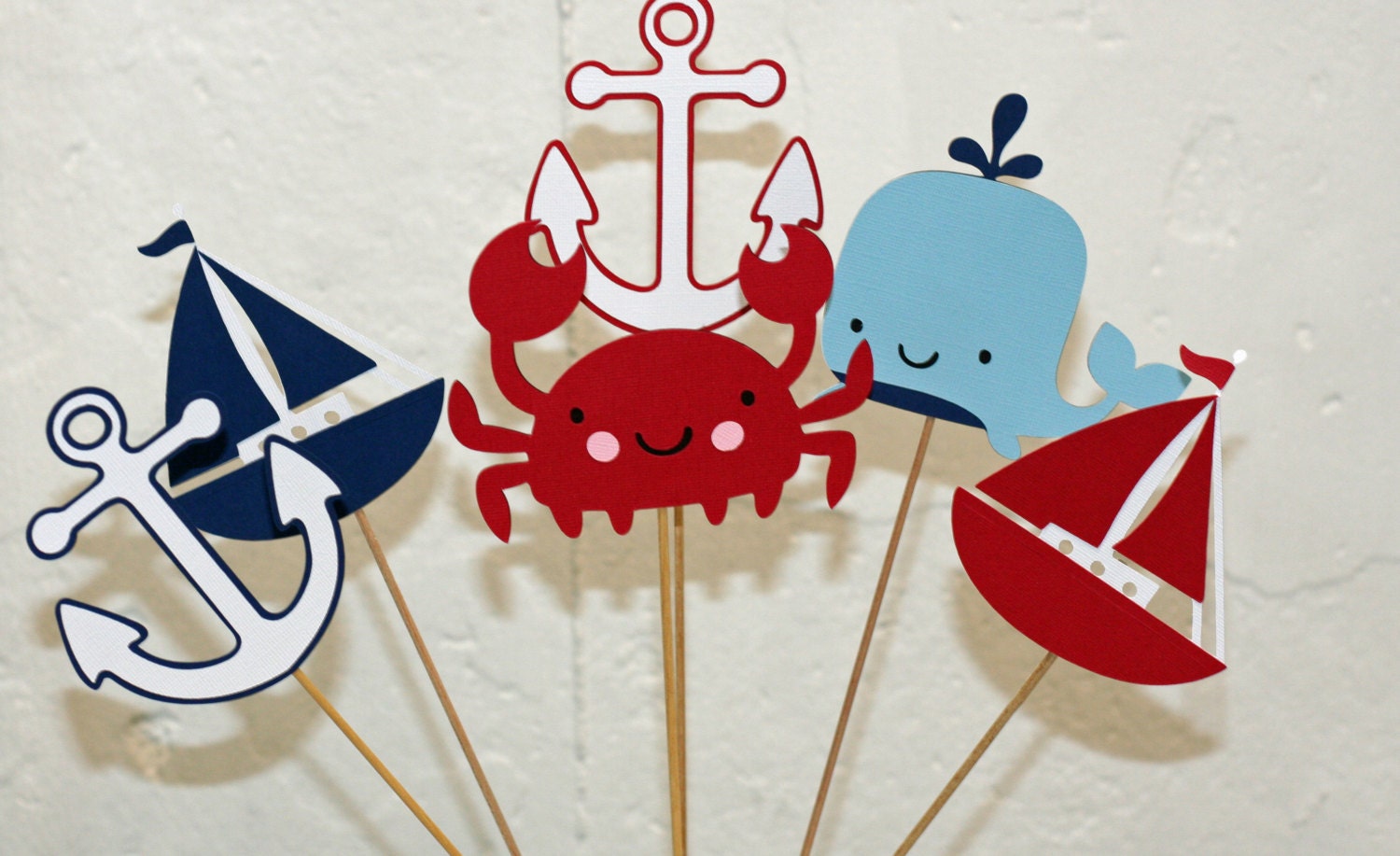 12 Nautical Table Decor Sticks, Centerpiece Sticks, Nautical Birthday ...