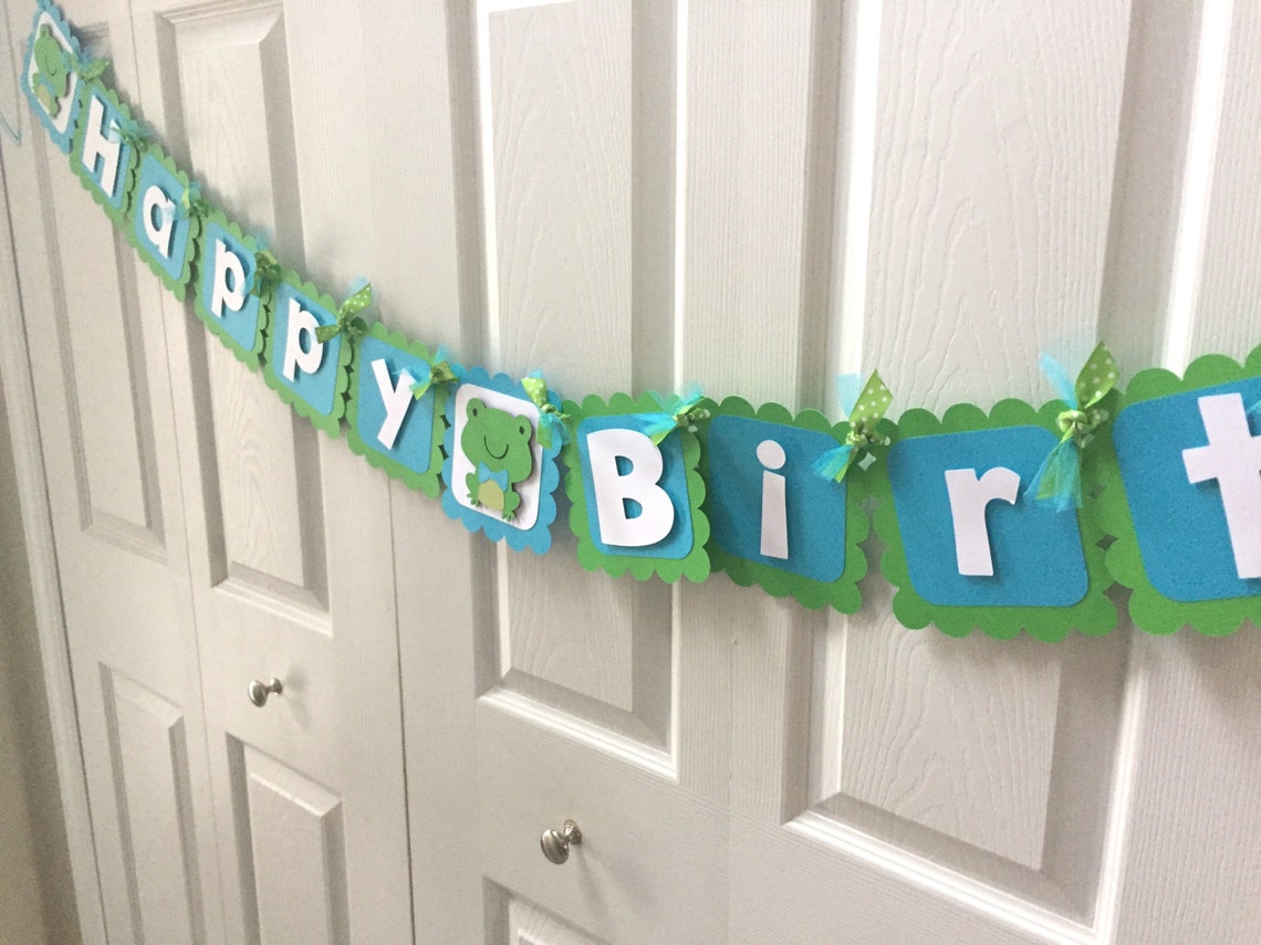 Frog Banner Frog Birthday Banner Frog Happy Birthday Banner - Etsy