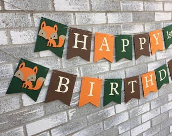 Fox Garland Fox Banner Woodland Banner Woodland Garland - Etsy