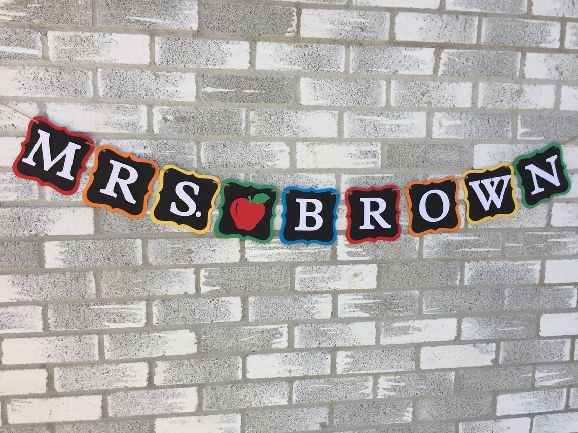 Teacher Name Banner Back to School Banner Classroom Banner | Etsy