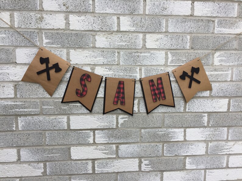 Lumberjack Banner Name Banner Buffalo Plaid Banner Rustic | Etsy