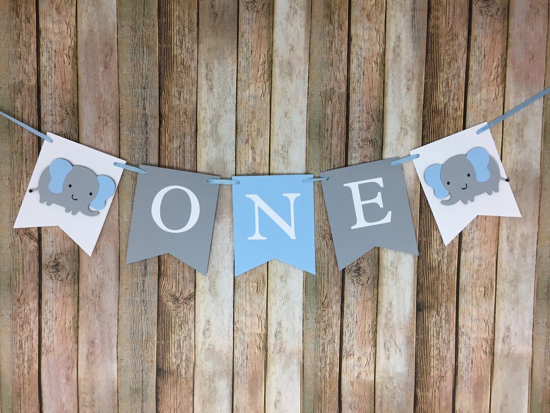 Elephant High Chair Banner, Elephant Banner, Elephant First Birthday ...