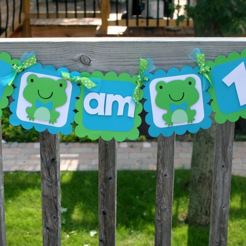 Frog I Am 1 Highchair Banner Frog Birthday Decorations Frog - Etsy