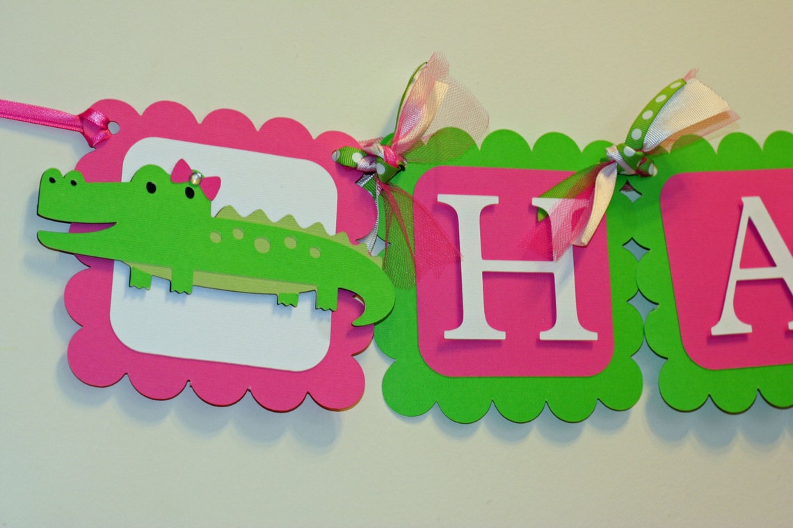 Alligator Banner Alligator Happy Birthday Banner Alligator - Etsy