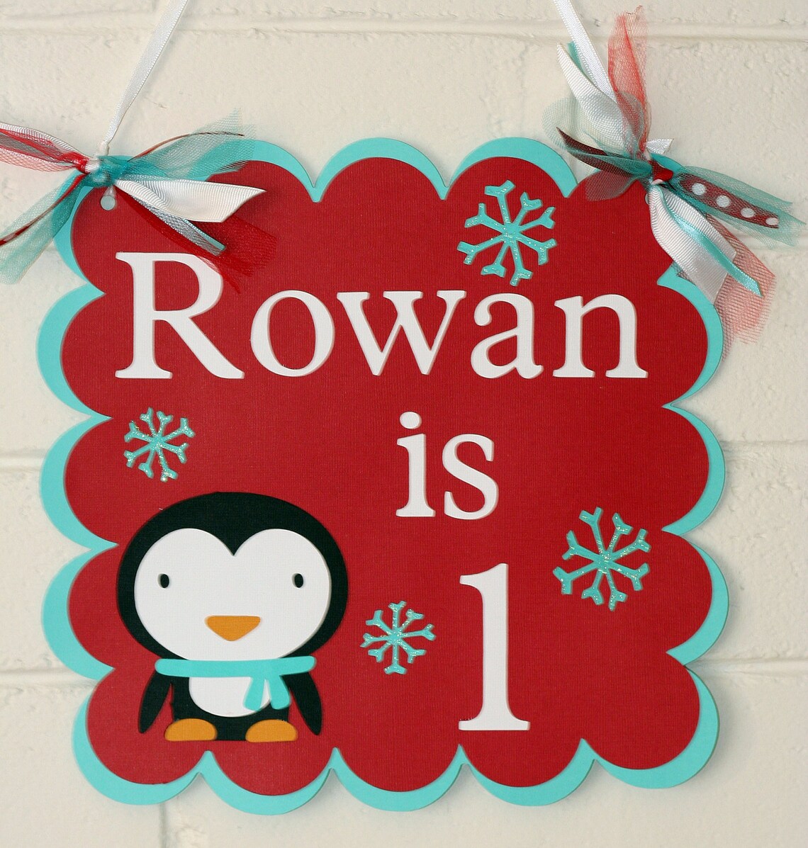 Penguin Door Sign Winter ONEderland Door Sign Winter | Etsy