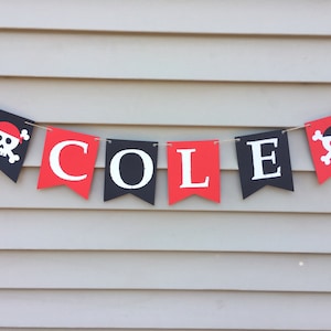 Pirate Name Banner, Pirate Birthday Decorations, Pirate Birthday Banner ...