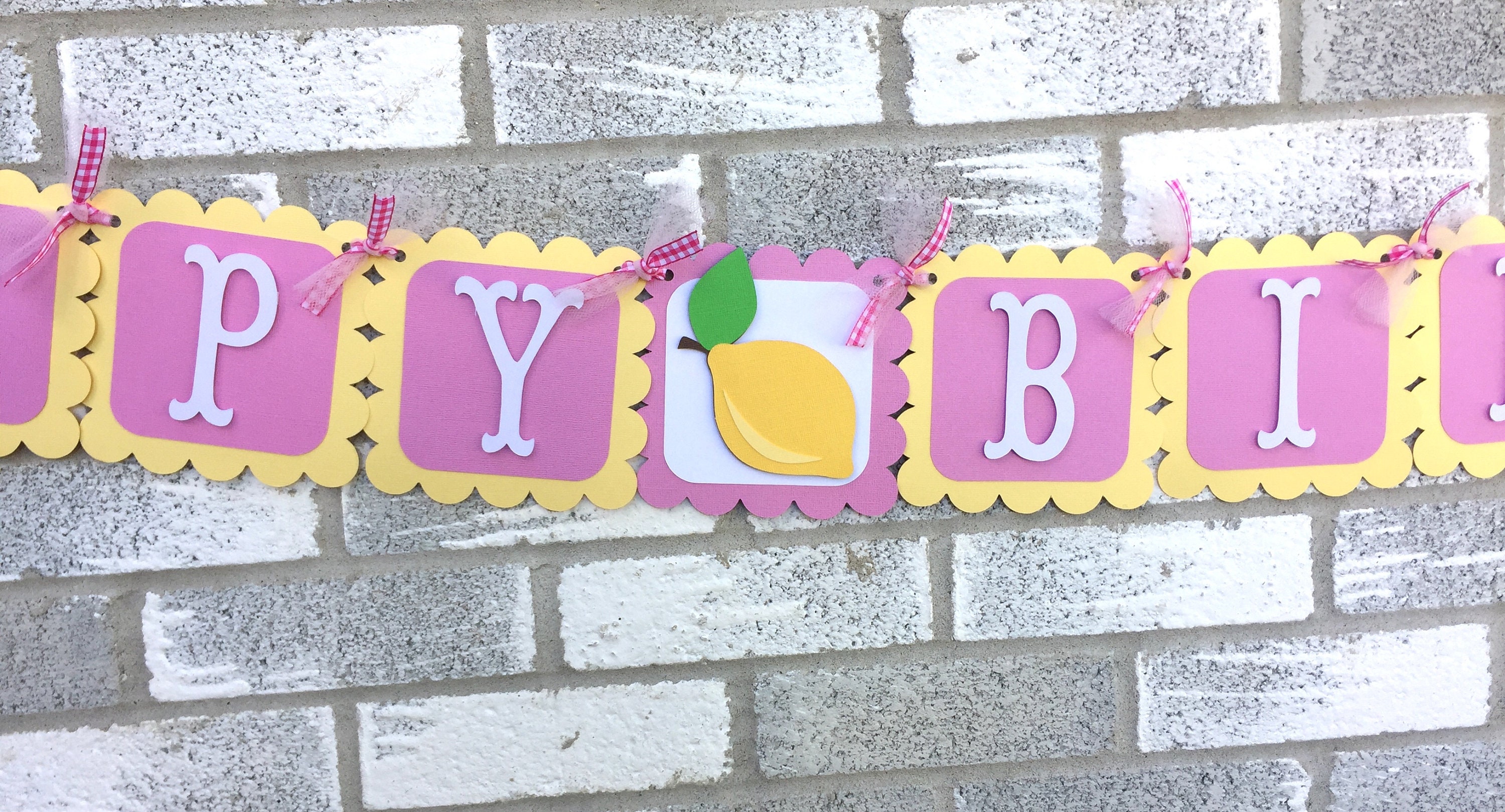 Lemonade Banner Lemon Birthday Banner Pink Lemonade Banner - Etsy