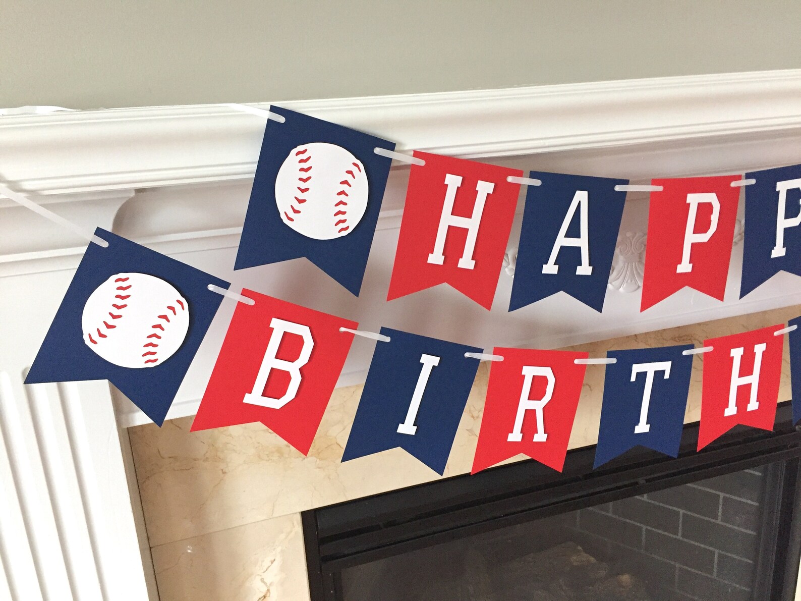 Baseball Happy Birthday Banner Baseball Birthday Banner | Etsy