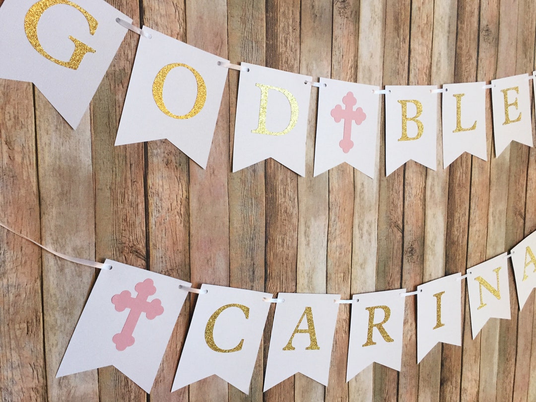BAPTISM Banner, First Communion Banner, God Bless Banner, Christening ...