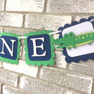 Alligator Banner, Alligator ONE Banner, Alligator Birthday Decoration ...