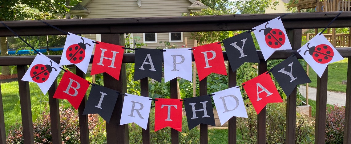 Ladybug Birthday Banner Ladybug Birthday Decorations Ladybug - Etsy