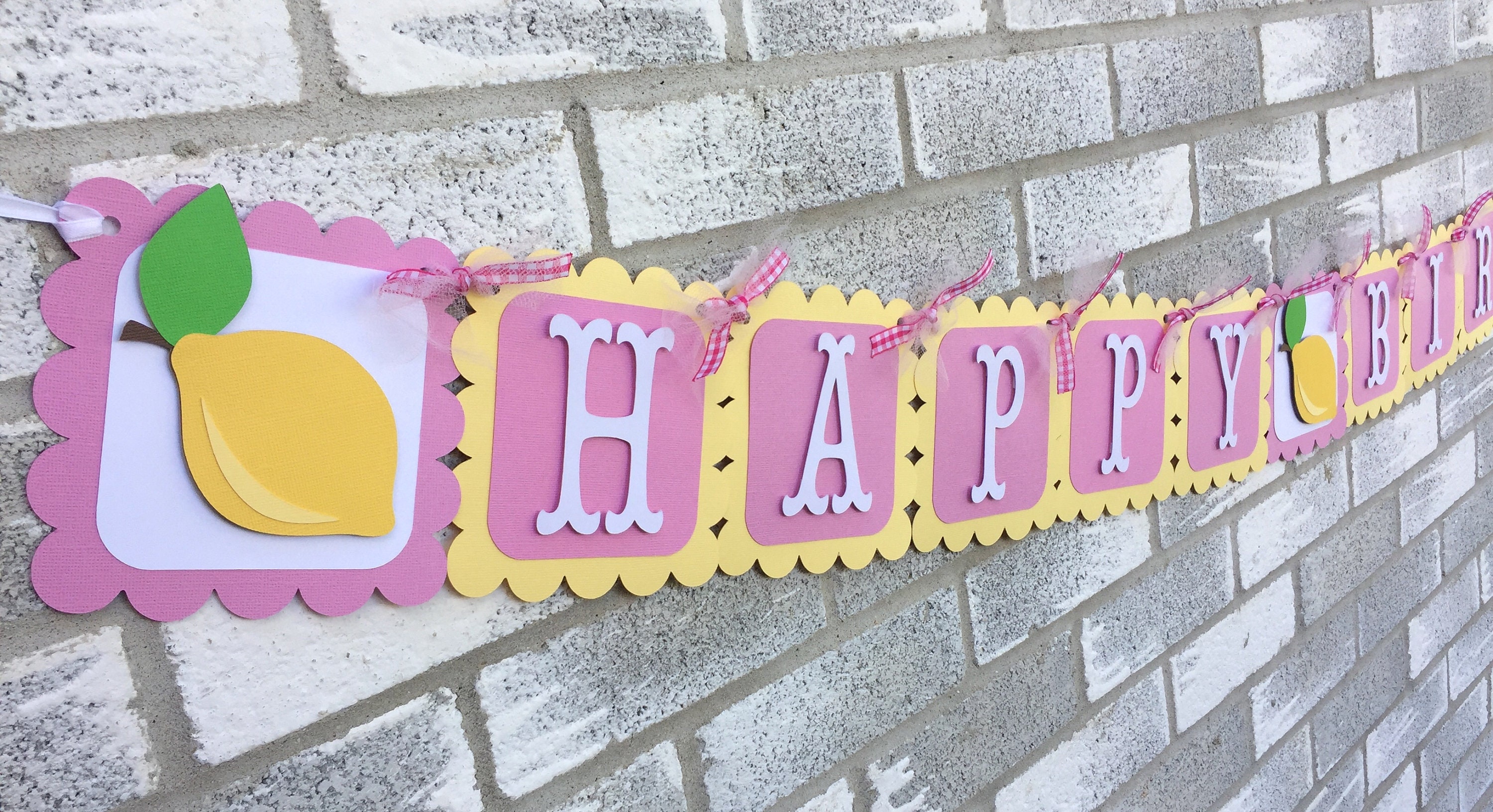 Lemonade Banner Lemon Birthday Banner Pink Lemonade Banner - Etsy
