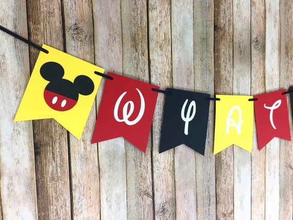 Mickey Mouse Name Banner