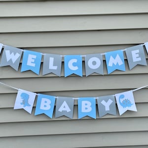 Welcome Baby Dinosaur Banner Dinosaur Party Decorations - Etsy